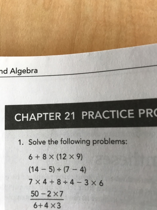 Solved nd Algebra CHAPTER 21 PRACTICE PRO 1. Solve the | Chegg.com