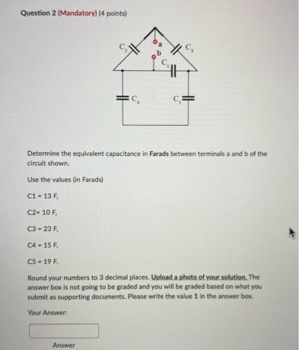 Solved Question 2 (Mandatory) (4 points) Determine the | Chegg.com
