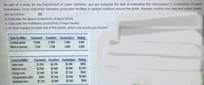 Solved As part of a study for the Department of Labor | Chegg.com