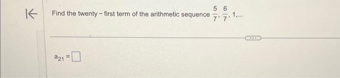 Solved Find the twenty - first term of the arithmetic | Chegg.com