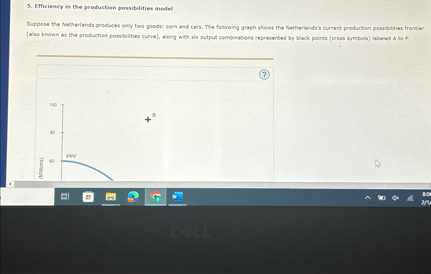 Solved Efficiency in the production possibilities | Chegg.com