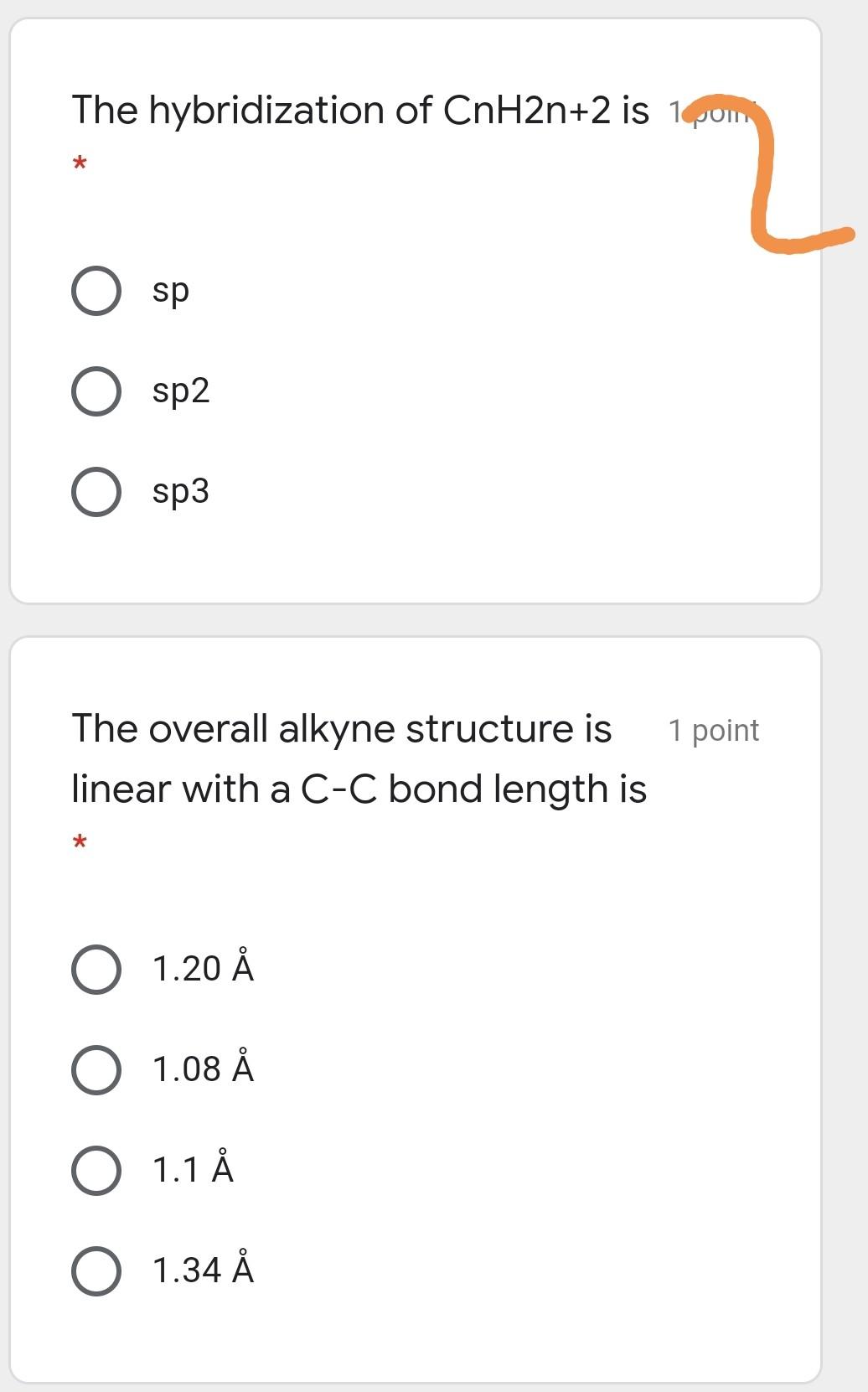 Solved The hybridization of CnH2n+2 is 1 pom sp sp2 O sp3 1 | Chegg.com