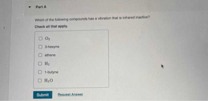 Solved Which of the following compounds has a vibration that | Chegg.com