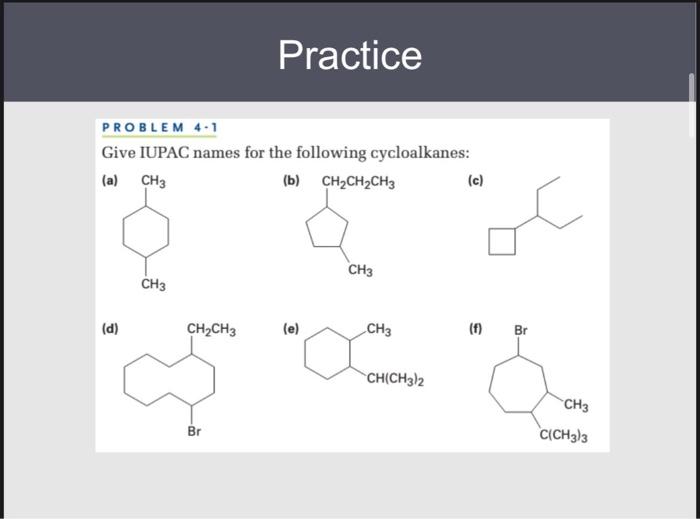 Give IUPAC names for the following cycloalkanes: i. | Chegg.com