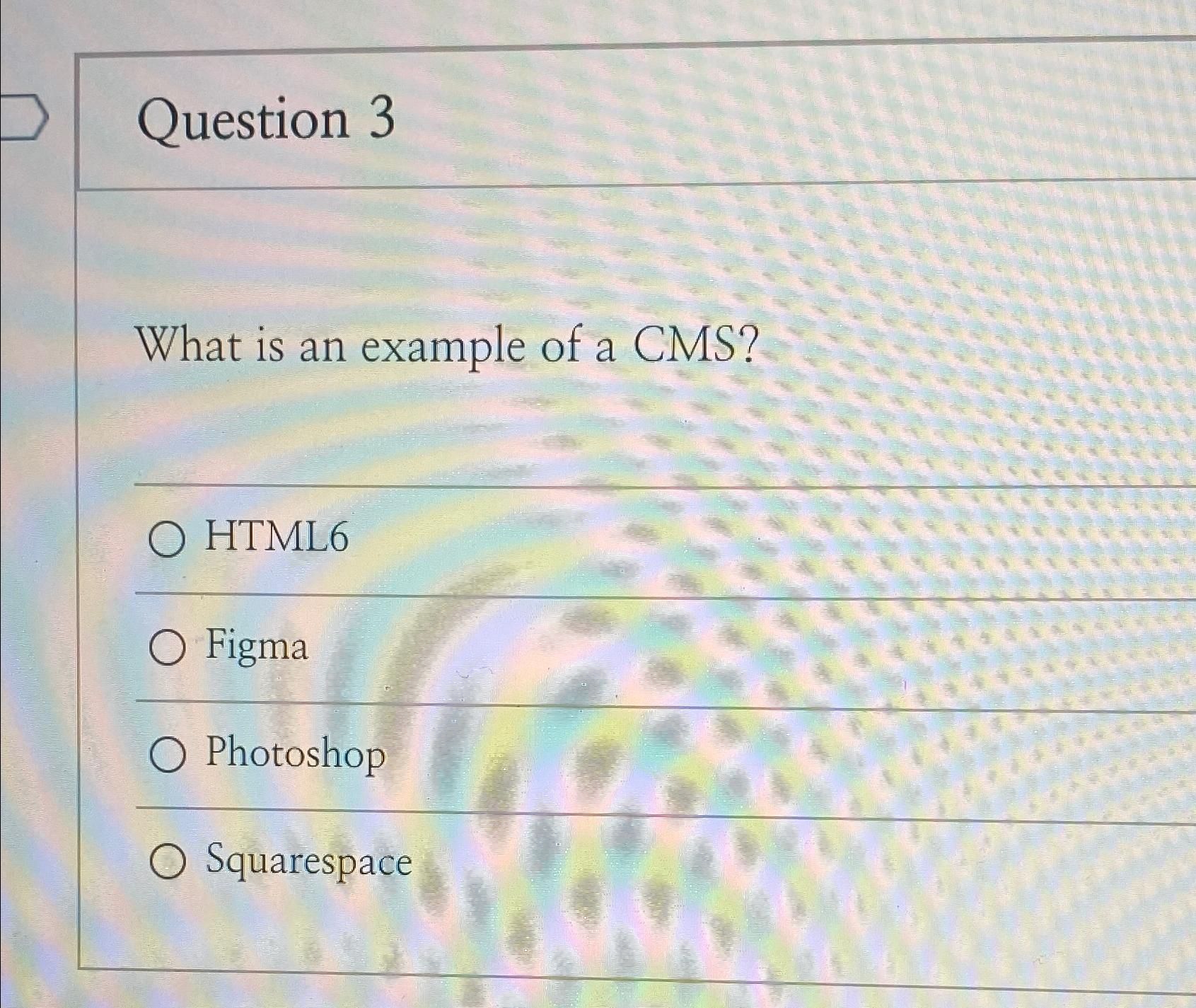 Solved Question 3What is an example of a | Chegg.com