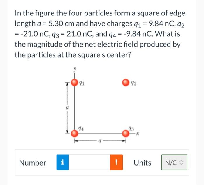 Solved In the figure the four particles form a square of | Chegg.com