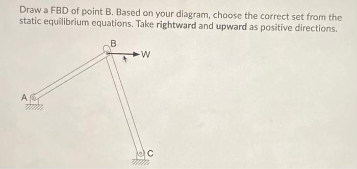 Solved Draw a FBD of point B. Based on your diagram, choose | Chegg.com