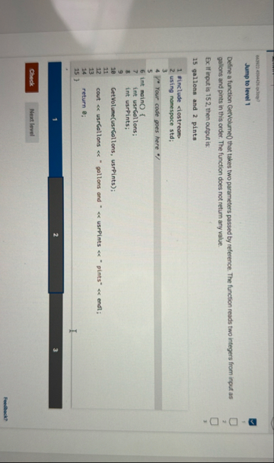 Solved Jump to level 1Define a function GetVolume() ﻿that | Chegg.com