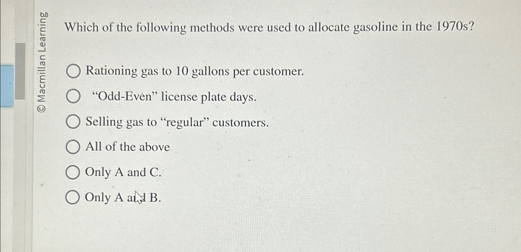 Solved Which of the following methods were used to allocate | Chegg.com