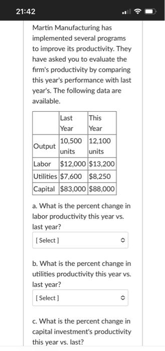 Solved Martin Manufacturing has implemented several programs | Chegg.com