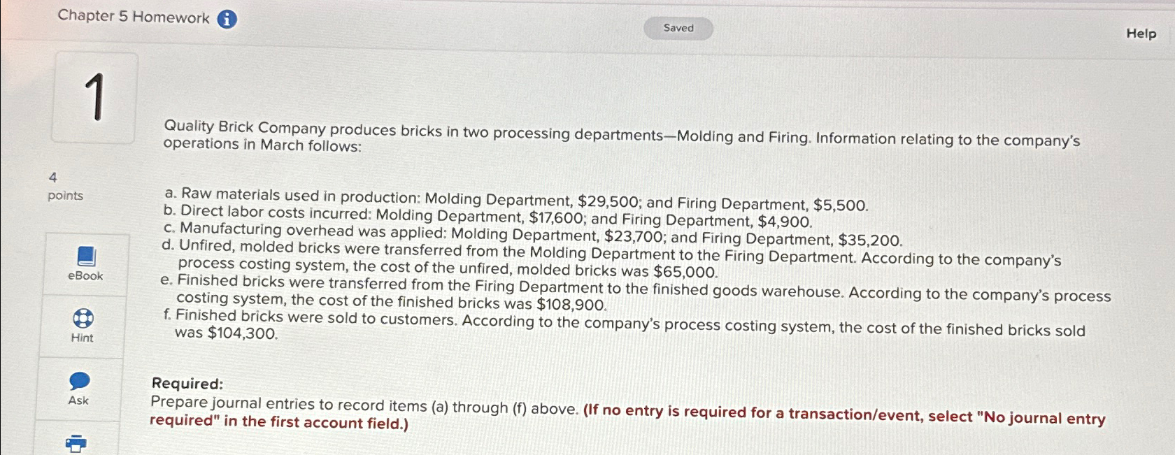 Solved Chapter 5 ﻿Homework (i)Help14 | Chegg.com