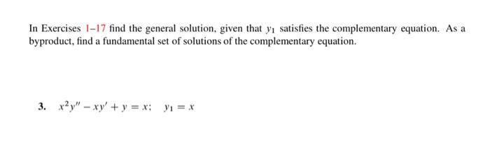 Solved In Exercises 1-17 find the general solution, given | Chegg.com