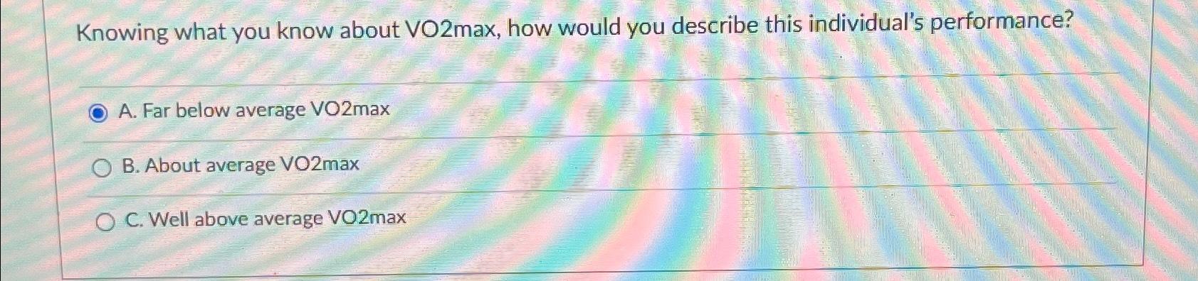 Solved Knowing what you know about VO2max, how would you | Chegg.com