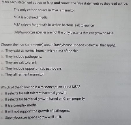 Solved Mark each statement as true or false and correct the | Chegg.com