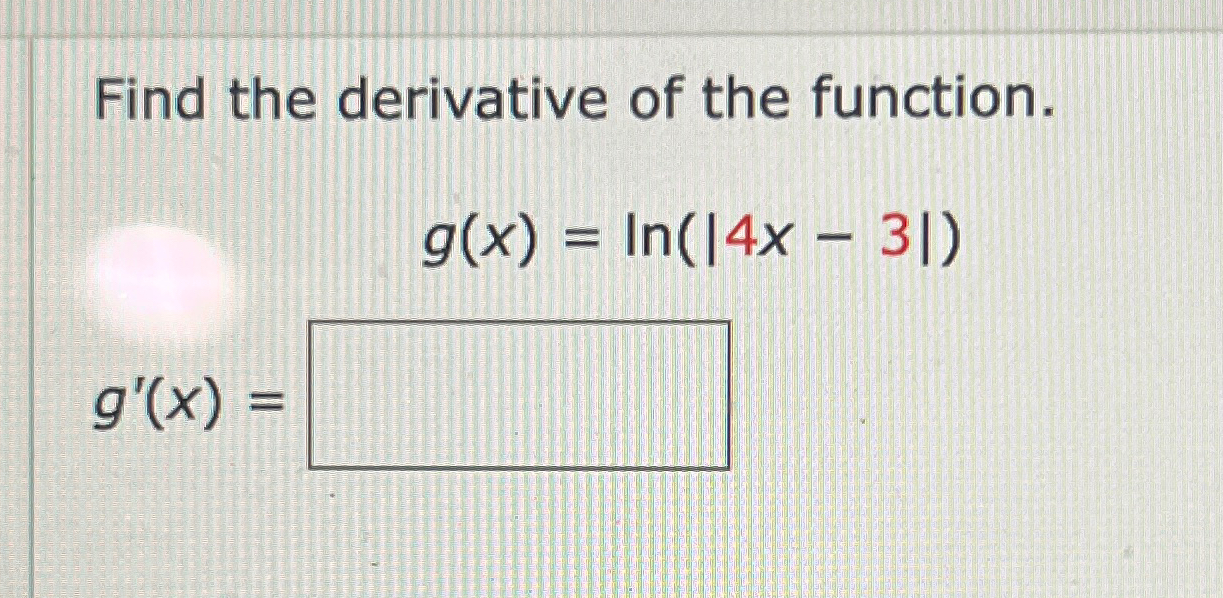 Solved Find the derivative of the | Chegg.com