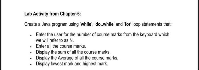 Solved Lab Activity From Chapter 6 Create A Java Program