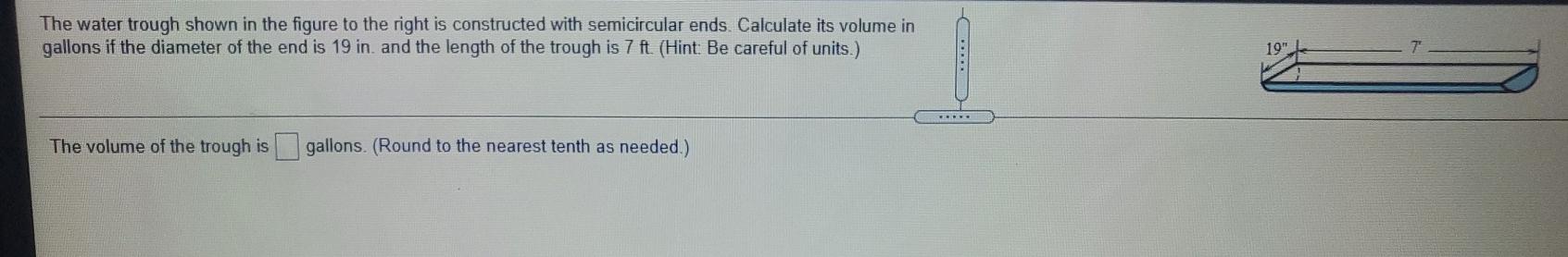 Solved The water trough shown in the figure to the right is | Chegg.com