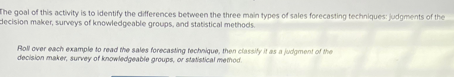 Solved The goal of this activity is to identify the | Chegg.com