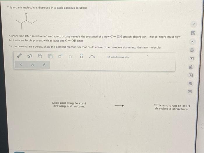 Solved This organic molecule is dissolved in a basic aqueous | Chegg.com