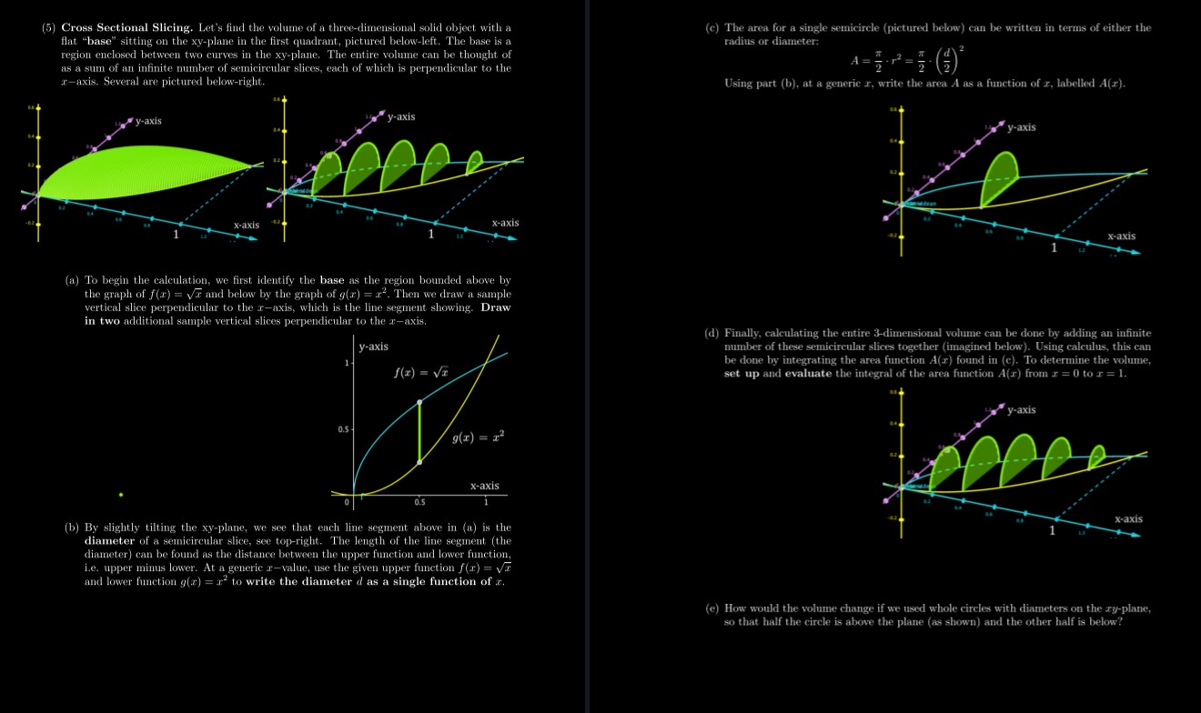 Solved 5) ﻿Cross Sectional Slicing. Let’s find the volume of | Chegg.com
