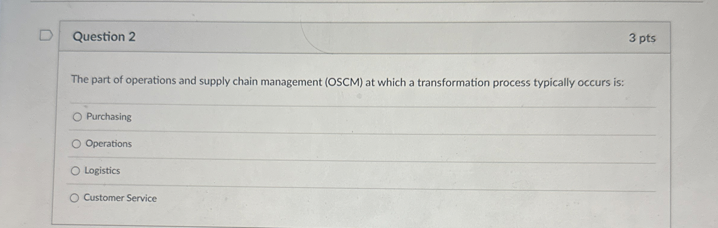 Solved Question 23 ﻿ptsThe part of operations and supply | Chegg.com
