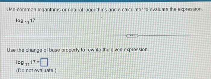 Solved Use common logarithms or natural logarithms and a | Chegg.com