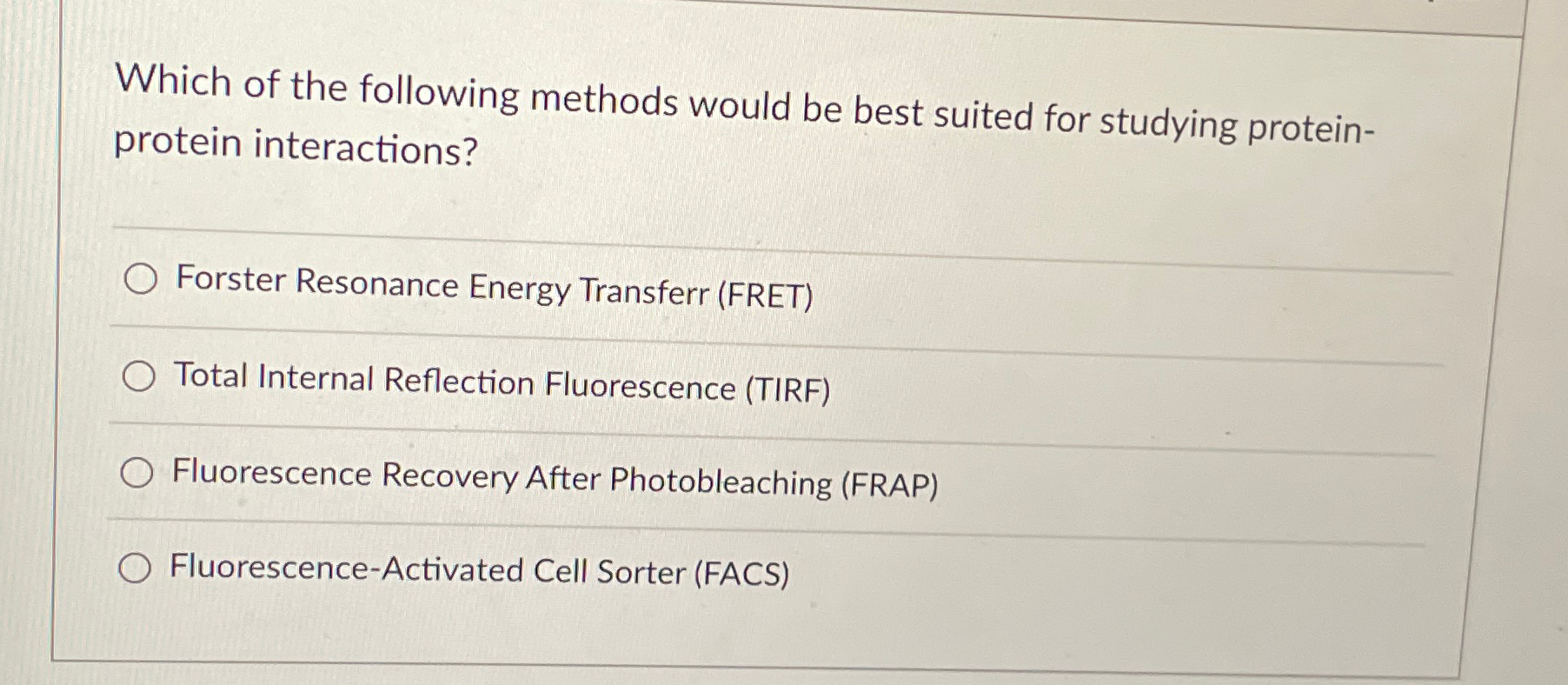 Solved Which of the following methods would be best suited | Chegg.com