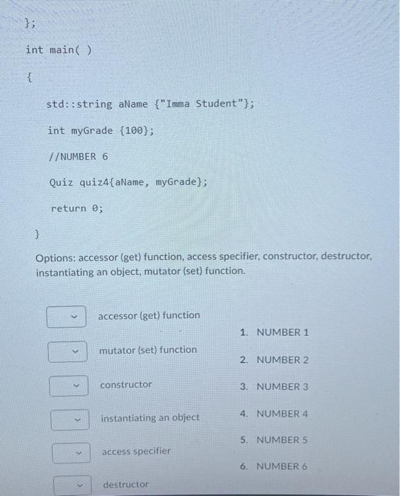 Solved destion 2 ( 1 point) Given the following code, match | Chegg.com