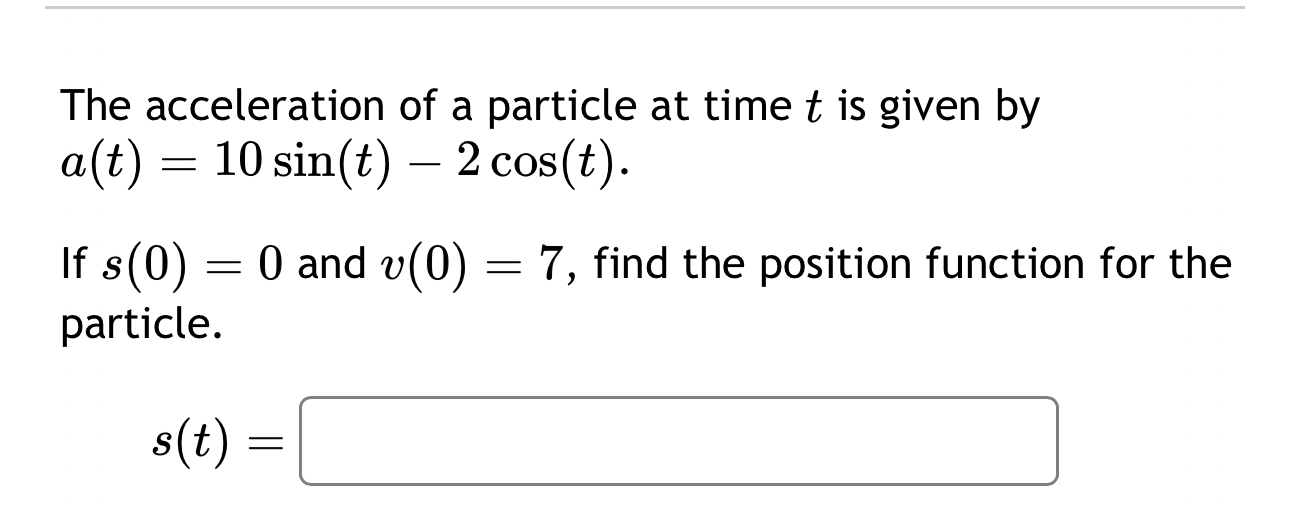 Solved The acceleration of a particle at time t ﻿is given by | Chegg.com