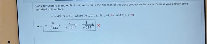 Solved Consider vectors u and v. Find unit vector w in the | Chegg.com