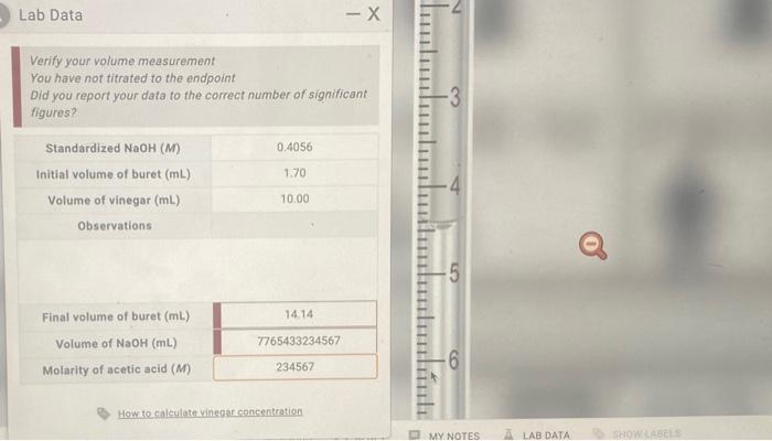 Solved Verify your volume measurement You have not titrated | Chegg.com