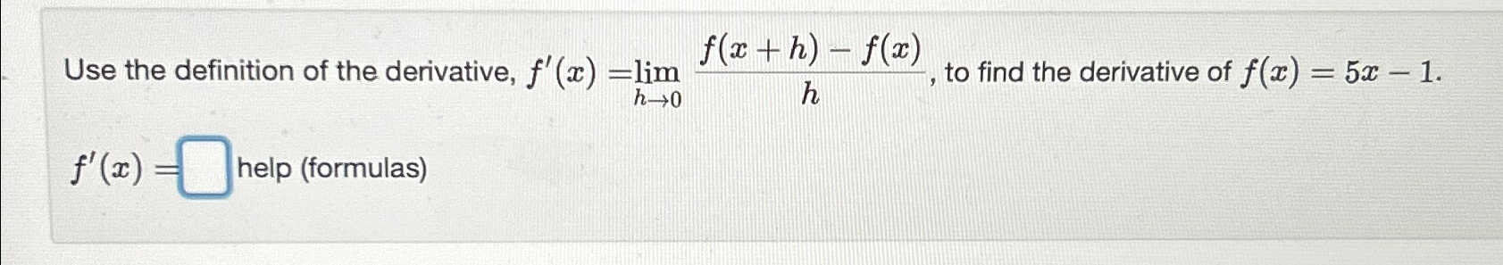 Solved Use the definition of the derivative, | Chegg.com