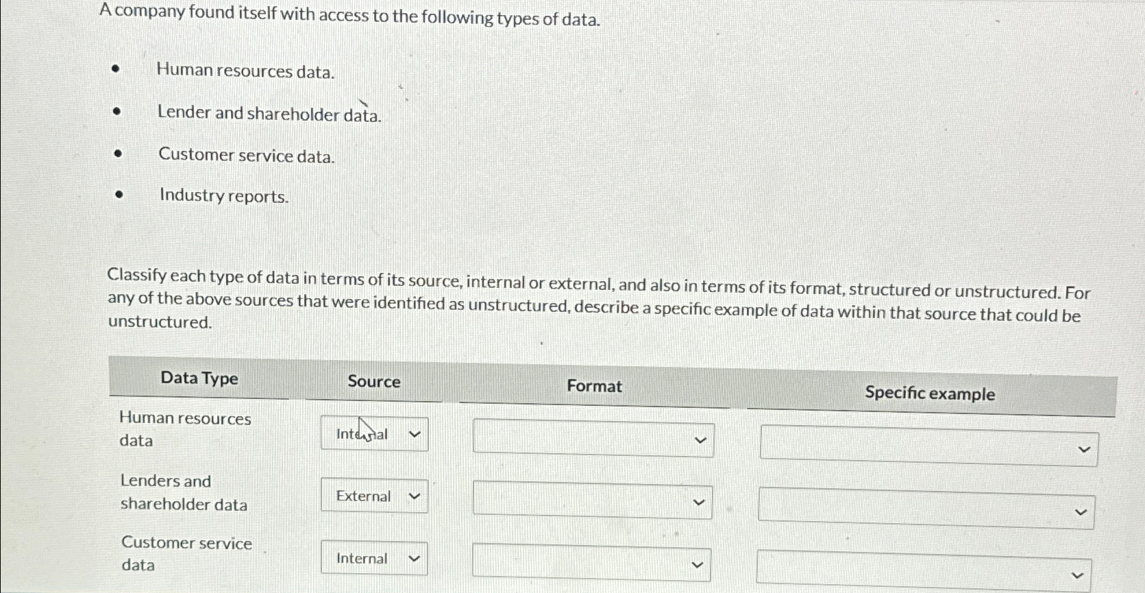 Solved A company found itself with access to the following | Chegg.com