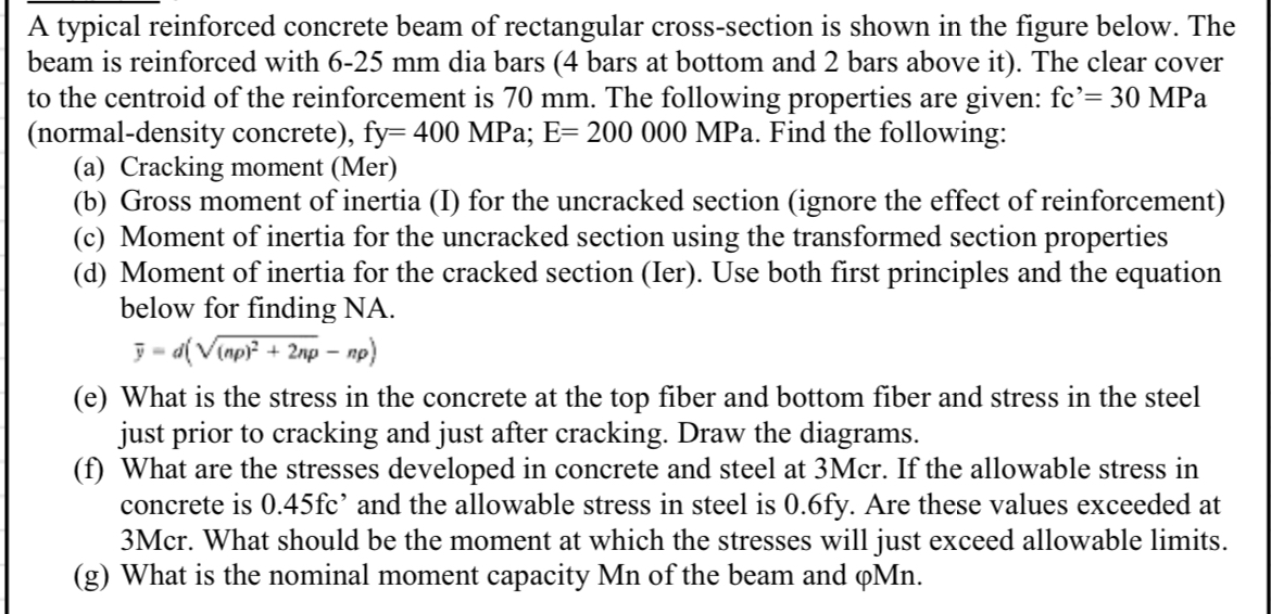 Solved A typical reinforced concrete beam of rectangular | Chegg.com