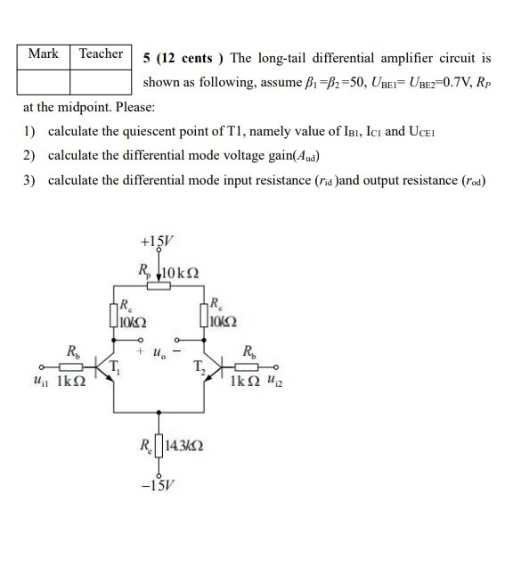 Solved Mark Teacher 5 (12 cents ) The long-tail differential | Chegg.com