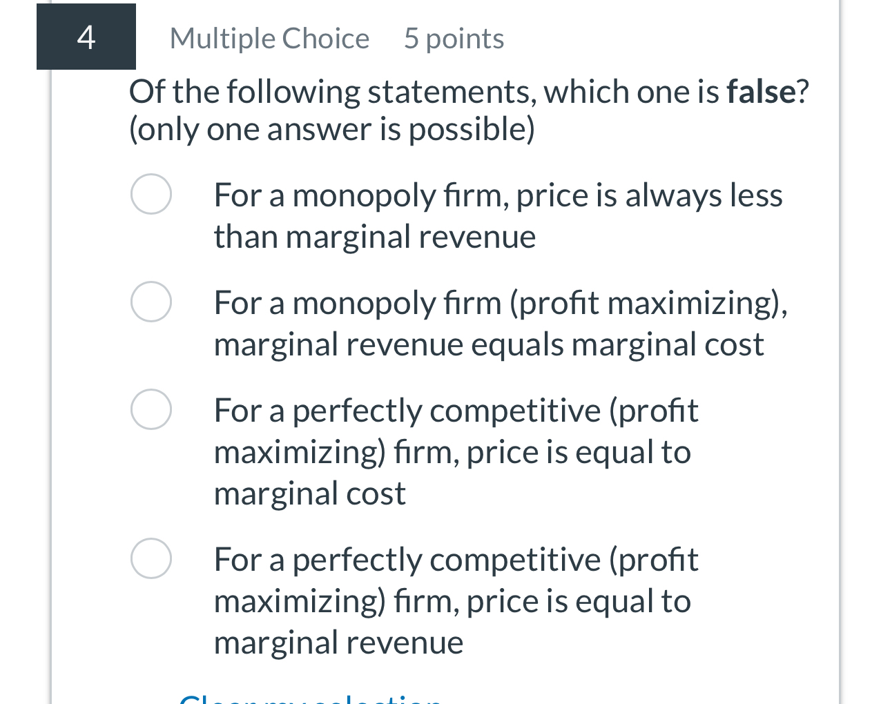 Solved 4Multiple Choice5 ﻿pointsOf the following statements, | Chegg.com
