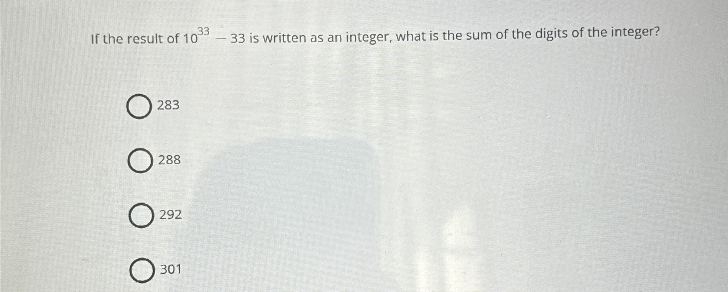 Solved If the result of 1033-33 ﻿is written as an integer, | Chegg.com