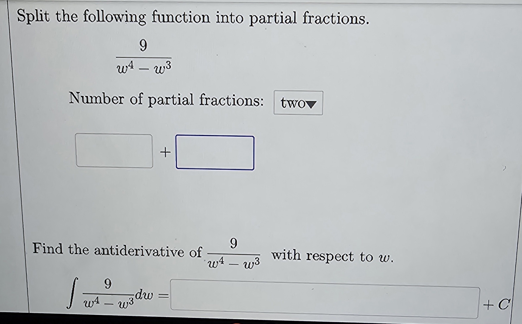Solved Split the following function into partial | Chegg.com