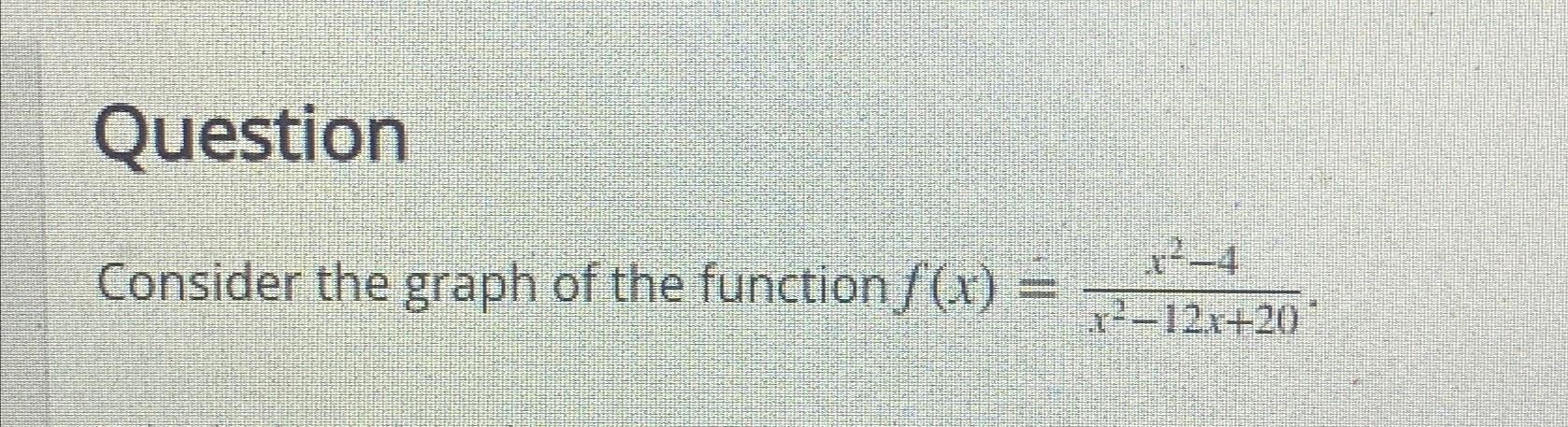 Solved QuestionConsider the graph of the function | Chegg.com