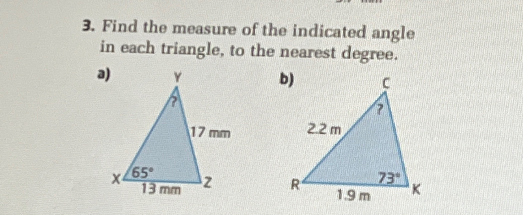 Solved Find the measure of the indicated angle in each | Chegg.com