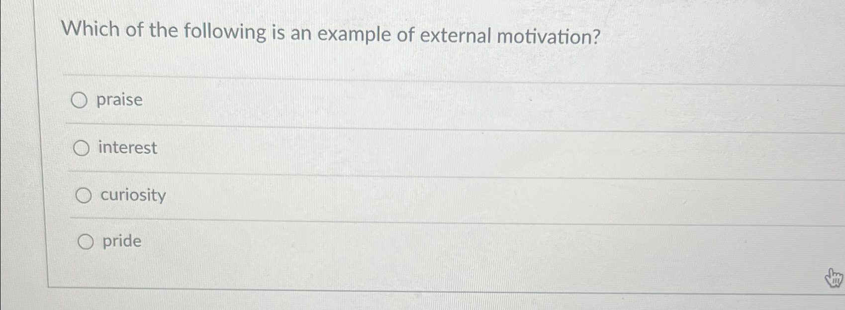 Solved Which of the following is an example of external | Chegg.com