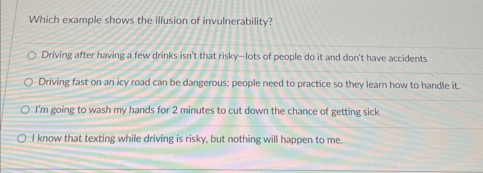 Solved Which example shows the illusion of | Chegg.com