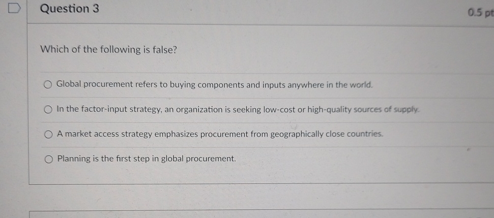 Solved Question 3Which of the following is false?Global | Chegg.com