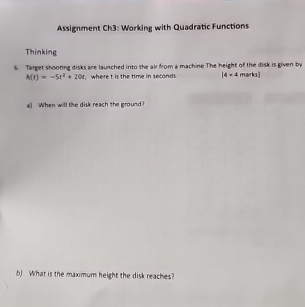 Solved Assignment Ch3: Working with Quadratic | Chegg.com