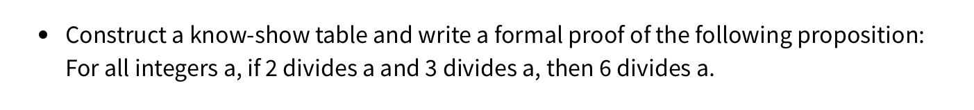 Solved - ﻿Construct a know-show table and write a formal | Chegg.com