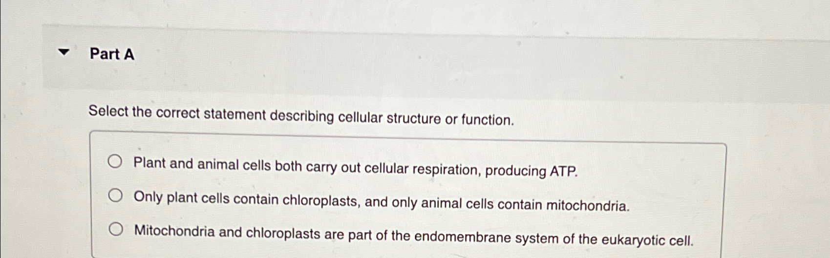 Solved Part ASelect the correct statement describing | Chegg.com