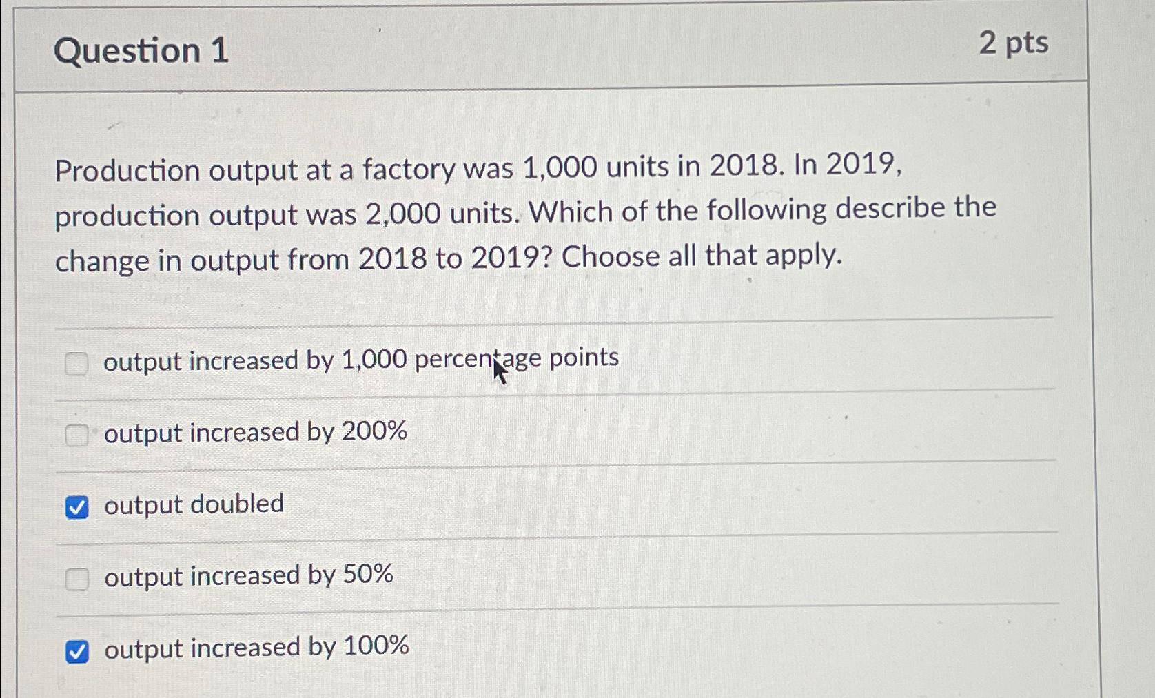 Solved Question 12 ﻿ptsProduction output at a factory was | Chegg.com