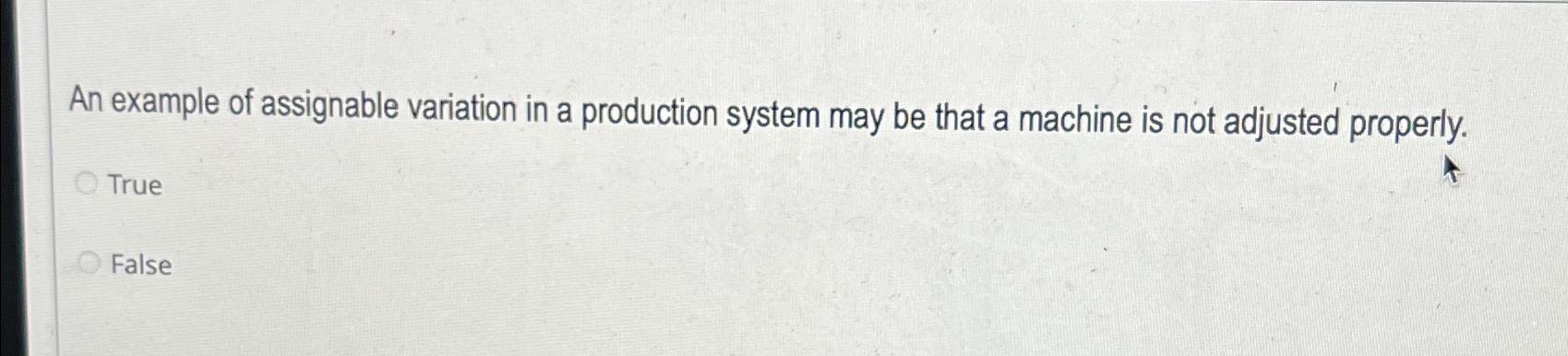 Solved An example of assignable variation in a production | Chegg.com