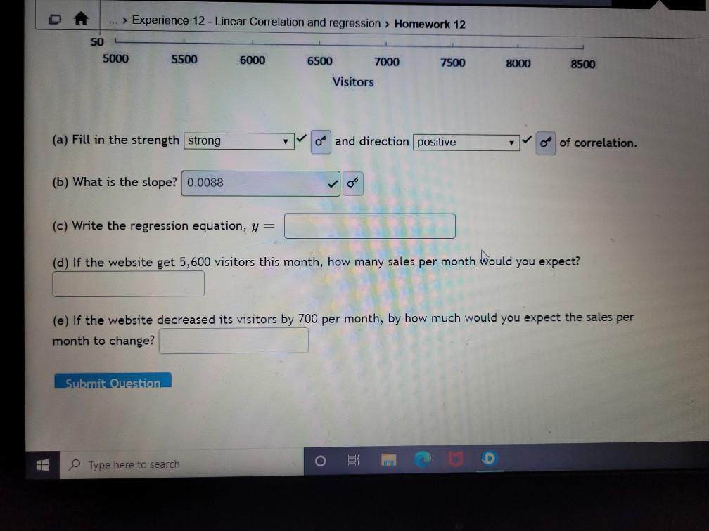 Solved > Experience 12 - Linear Correlation and regression > | Chegg.com