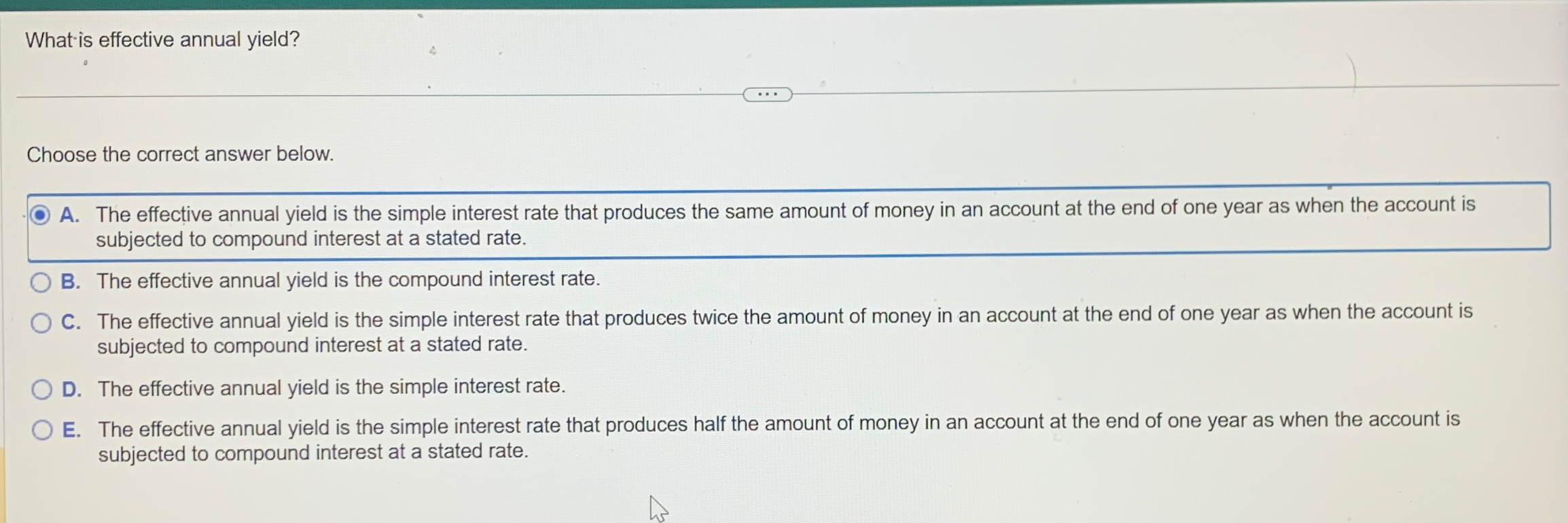 Solved What Is Effective Annual Yieldchoose The Correct 2920